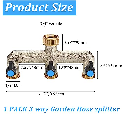 Brass Garden Tap Splitter 3 Way Hose Manifold,Multi Tap Connector ...
