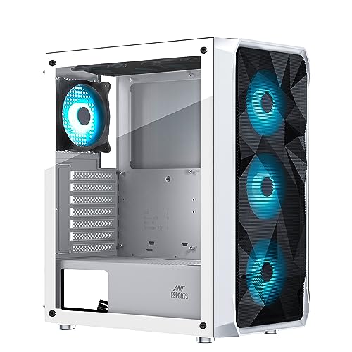 Ant Esports ICE- 112 Mid- Tower Computer Case/Gaming Cabinet - White ...