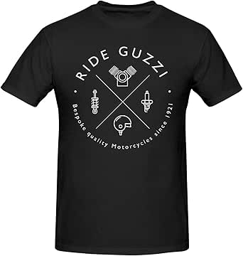Amazon | Moto Guzzi Mechanic メンズ ファッション プリント トップ T シャツ ギフト Black | Tシャツ ...