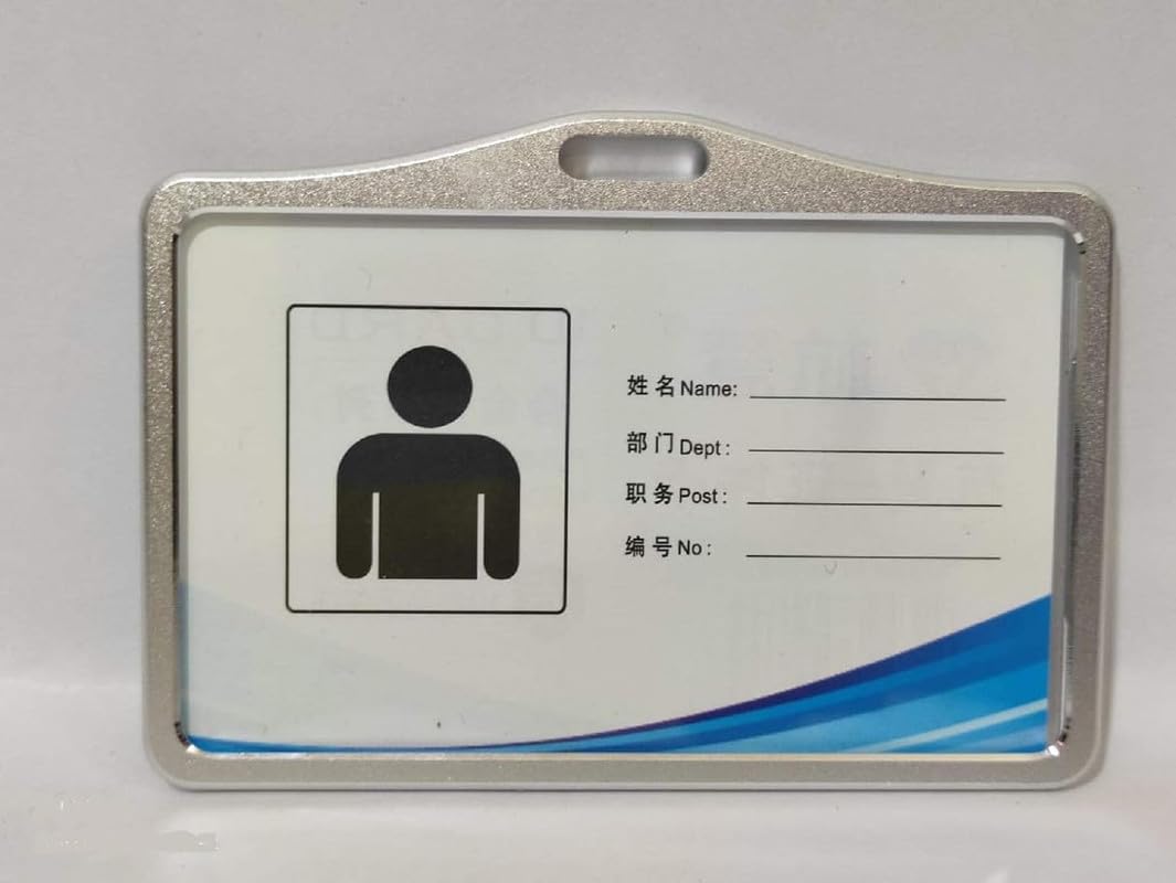 PAPPER VALLEY Aluminium Metal ID Badge Card Holder Horizontal for ...