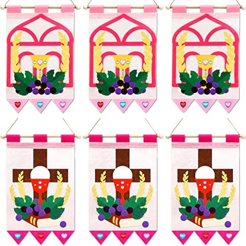 Amazon.com: 6 Sets Holy First Communion Banner Kit Girls Felt 1st First ...