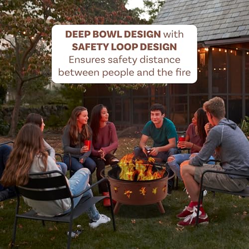 Snapklik.com : Fire Pit - 32-Inch Outdoor Wood Burning Firepit