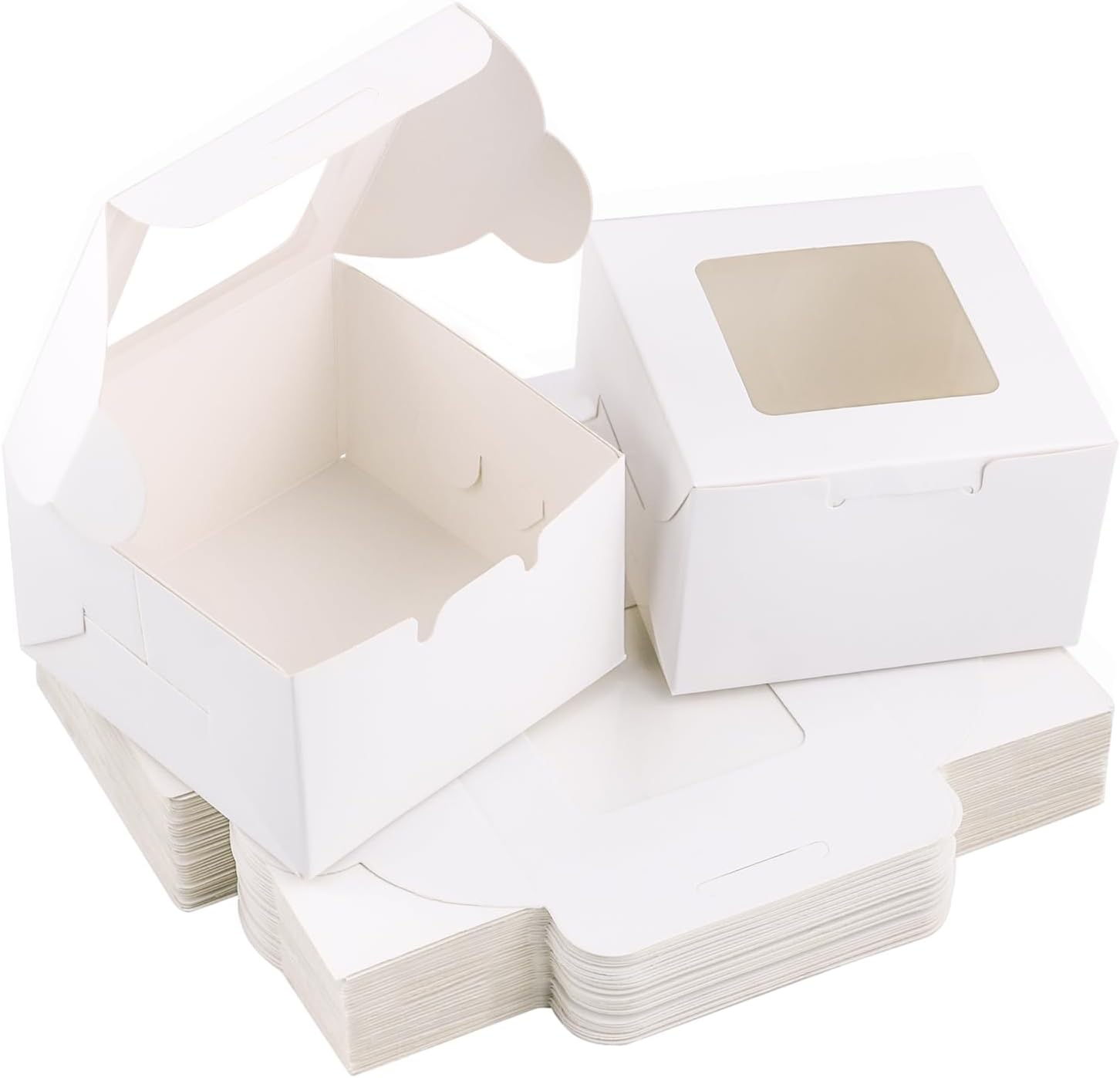 Amazon.com: BOSMIOW 40pcs White Bakery Boxes with Window,Mini Cake ...