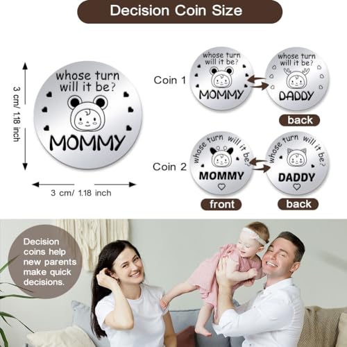 PH PandaHall 2pcs Decision Coin Funny New Parents Decision Maker Double ...