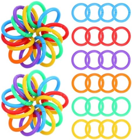 Amazon.com : 210Pcs Plastic Binder Rings Key Chain Rings Bulk 1 Inch ...