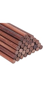 OLYCRAFT 30Pcs 351x7mm Half Round Wood Sticks 3.5mm Thick Unfinished ...