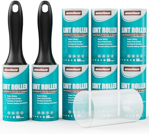 Amazon.com: MELERIO Lint Rollers 6 Refills Full 420 Sheets with 1 ...