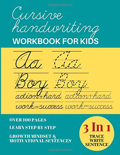 Cursive Handwriting Workbook For Kids: Penmanship Practice Workbook For ...