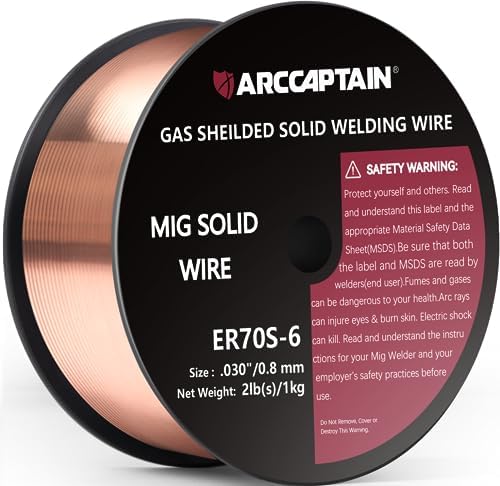 ARCCAPTAIN Mig Welding Wire, Mig Wire ER70S-6 2Lbs Gas Solid Carbon ...