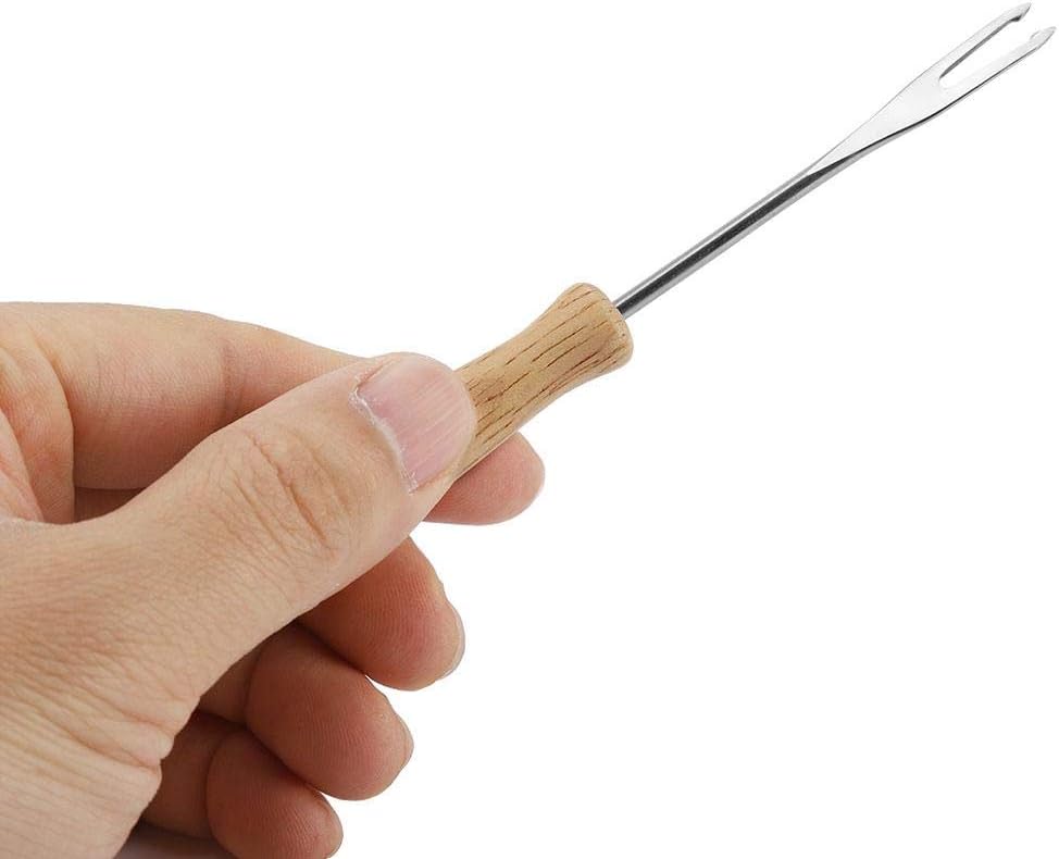 BBQFork, 6 Pcs Stainless Steel Wooden Handle Barbecue Fork Camping ...