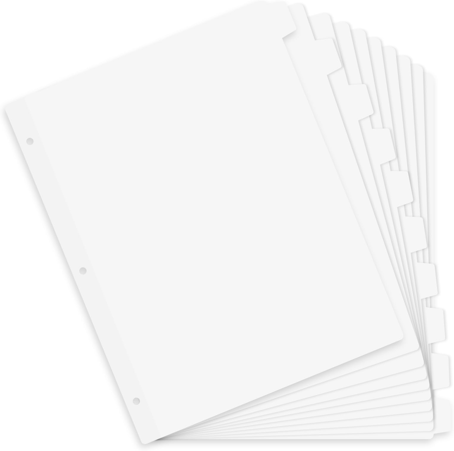 Amazon.com : Carstens Heavy Duty Plastic Dividers, 9-Tab, White, for ...