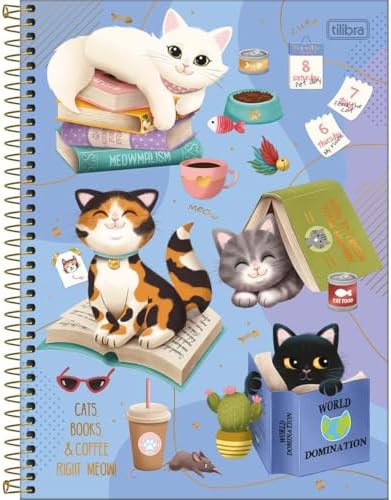 Tilibra - Caderno Espiral Capa Dura, 80 Folhas, 1 Matéria Multicor ...