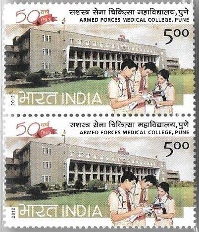 India 2012 Armed Forces Medical College Pune Pair Stamps MNH # F ...