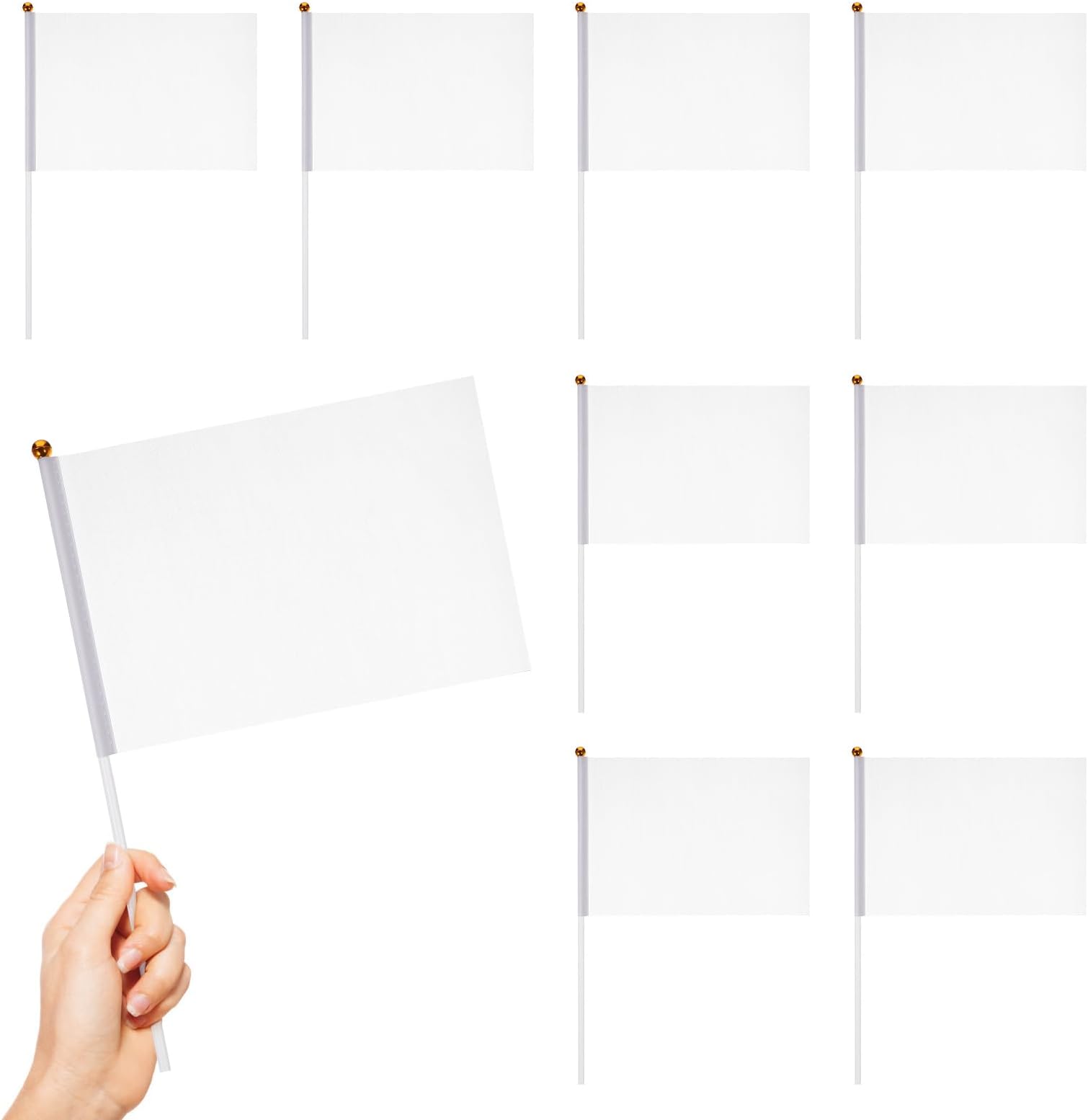 Amazon.com : Toyvian Small Flags on Sticks 24PCS White Stick Flags Hand ...