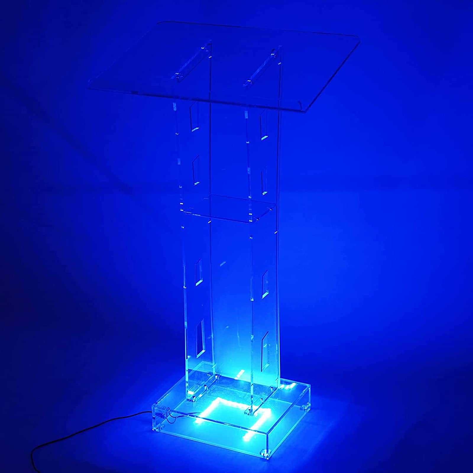 Buy Mobile Detachable Acrylic Podium, Curved Podium with LED Light, 60 ...