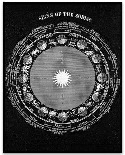 Amazon.com: 1850 Zodiac Signs Astrology Chalkboard Style 16x20 Unframed ...