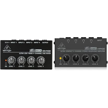 Behringer MICROMIX MX400 Ultra Low-Noise 4-Channel Line Mixer, Black ...