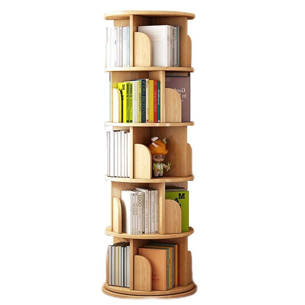 Revolving Bookshelf Rotating Bookcase 5-Shelf Multifunctional 360 ...