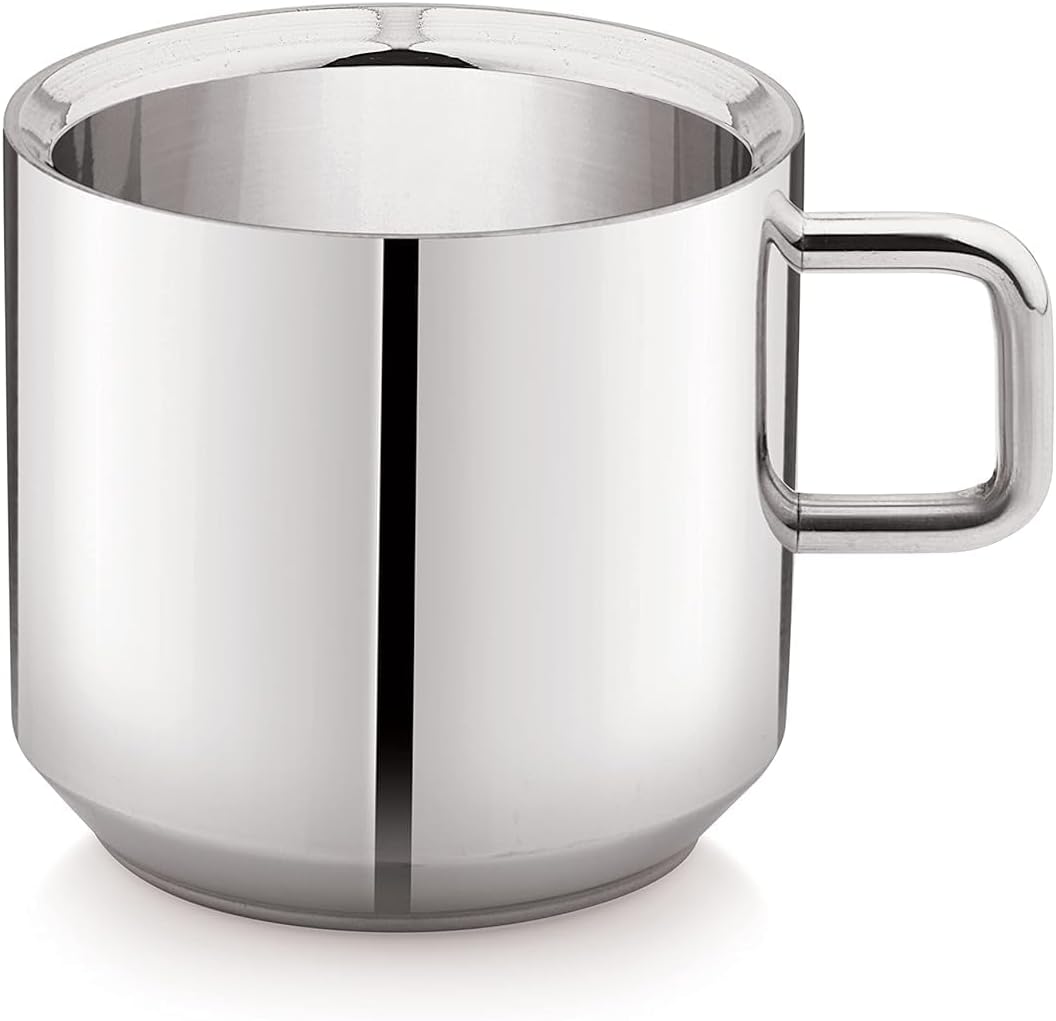 Buy EKIN Steel Coffee Cup/Mug Pack of 6 Double Walled Tea Cup Shaped ...