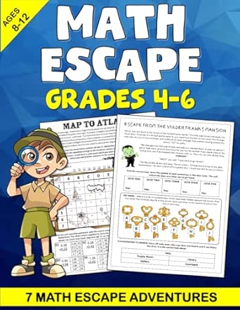 Math Escape Rooms for Kids Grades 4-6: Math puzzle books for kids, fun ...