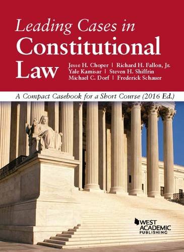 Amazon.com: Leading Cases in Constitutional Law, A Compact Casebook for ...