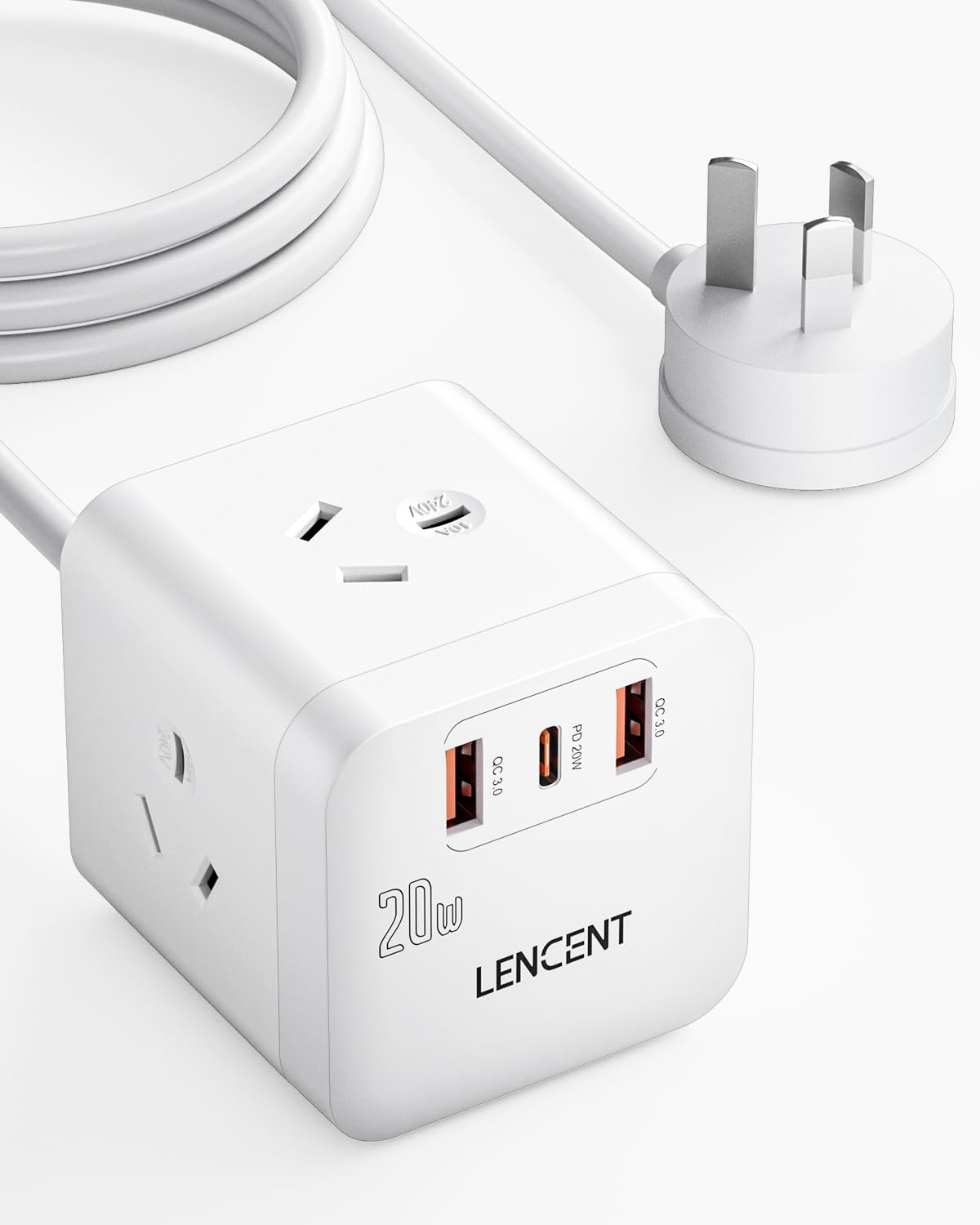 New Allocacoc PowerCube 4 outlets 2 USB ports surge protector 1.5m ...