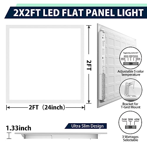 Allsmartlife 2x2 LED Flat Panel Light 6-Pack, Dimmable, 5CCT Options ...