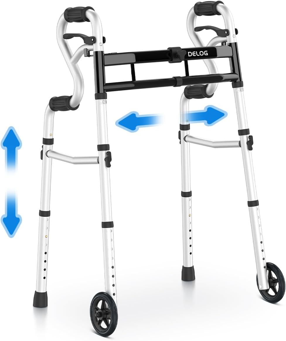 Amazon.com: Delog Narrow Folding Walker for Seniors, 3 in 1 Folding ...
