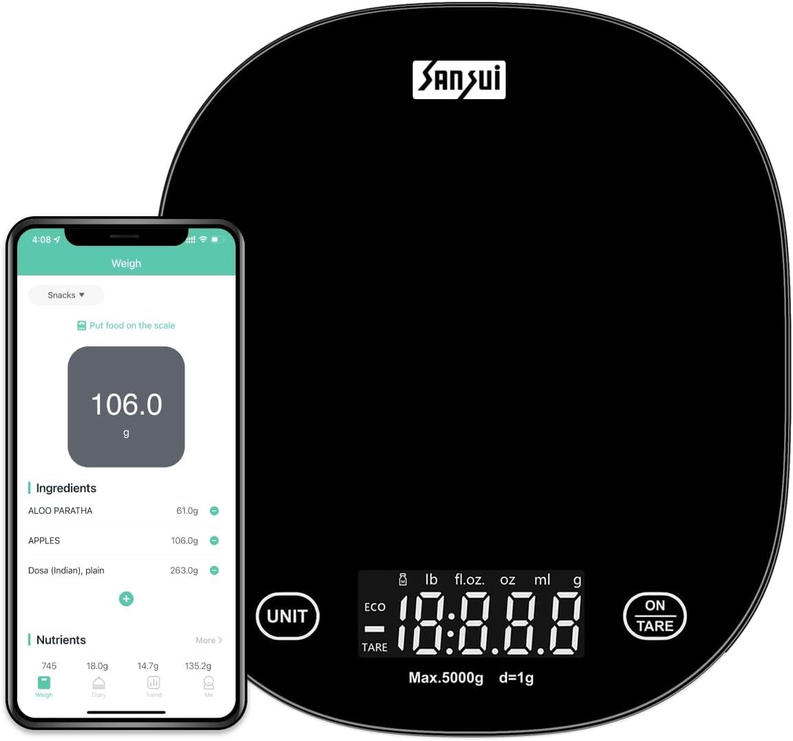 EatSmart Digital Nutrition Scale - Professional Food and Nutrient ...