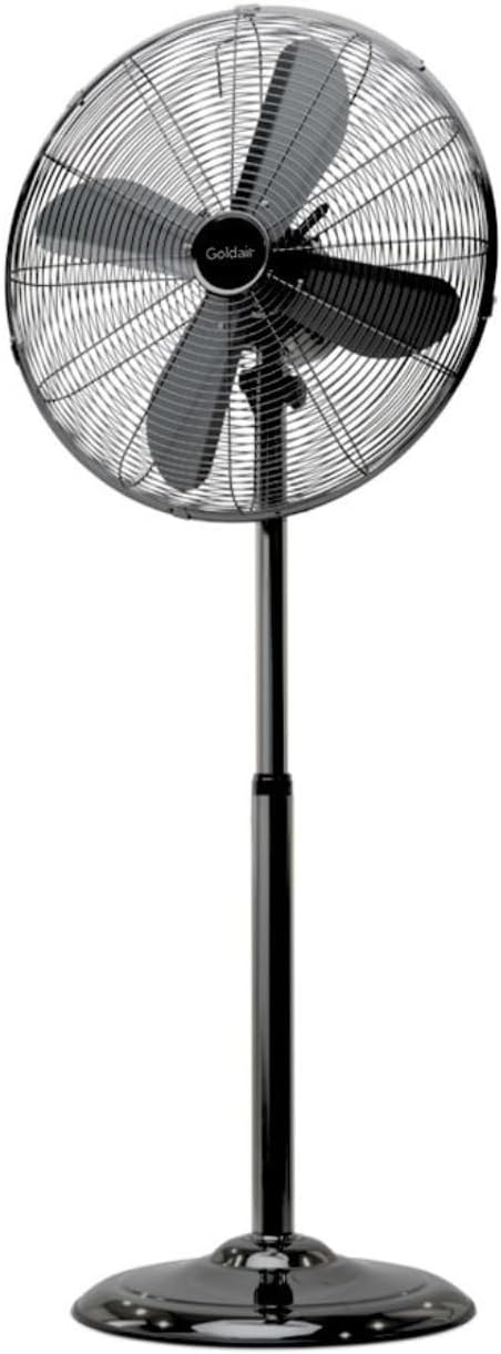 Goldair 45cm Pedestal Fan with 3 Speed Settings, Black Chrome : Amazon ...