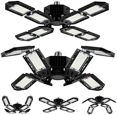 Aoretic LED Garage Lights Bulb 8 Panels 2 Pack -180W, 18000LM 6500K Led ...