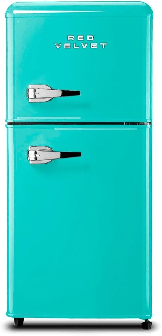 RED VELVET Frigobar Retro de 2 Puertas - 102L con Termostato Ajustable ...