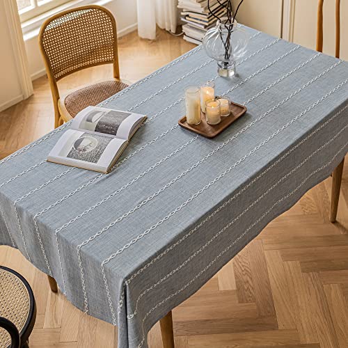 Zobesta Blue Linen Table Cloth Cotton Linen Blue Tablecloth for ...