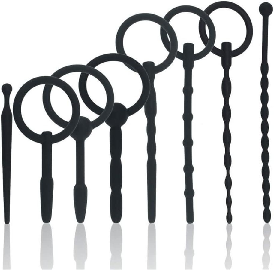 8 Pcs silicone expansion stimulation silicone rod with pull ring ...