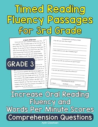 Amazon.com: Timed Reading Fluency Passages for 3rd Grade: Increase Oral ...
