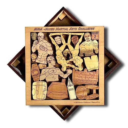 Amazon.com: MMA - Mixed Martial Arts Challenge - Wooden Brain Teaser ...
