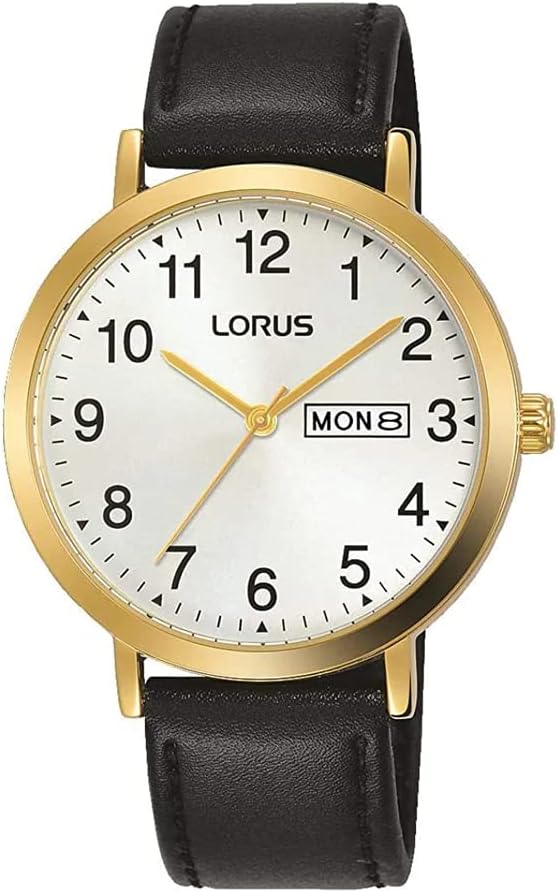 Lorus Mens RH338AX9 Gold Plated Case Day Date Strap Watch : Amazon.co ...