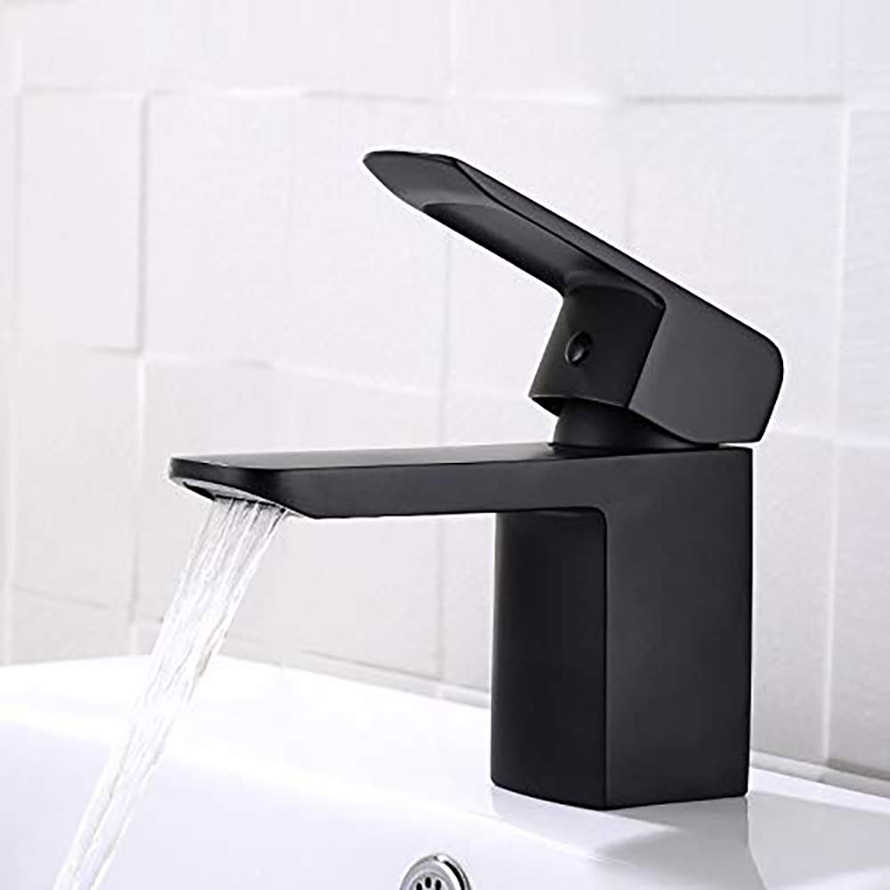 Buy BULUXE Waterfall Bathroom Sink Faucet in Matte Black, Stylish ...