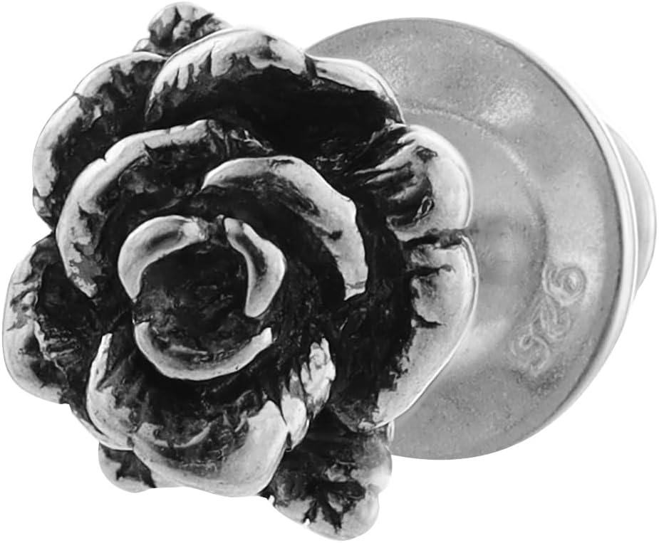 Amazon | [ジゴロウ] GIGOR ガラード ピアス 1P 片耳用 シルバー925 ローズ バラ 薔薇 花 フラワー スタッド | ピアス 通販