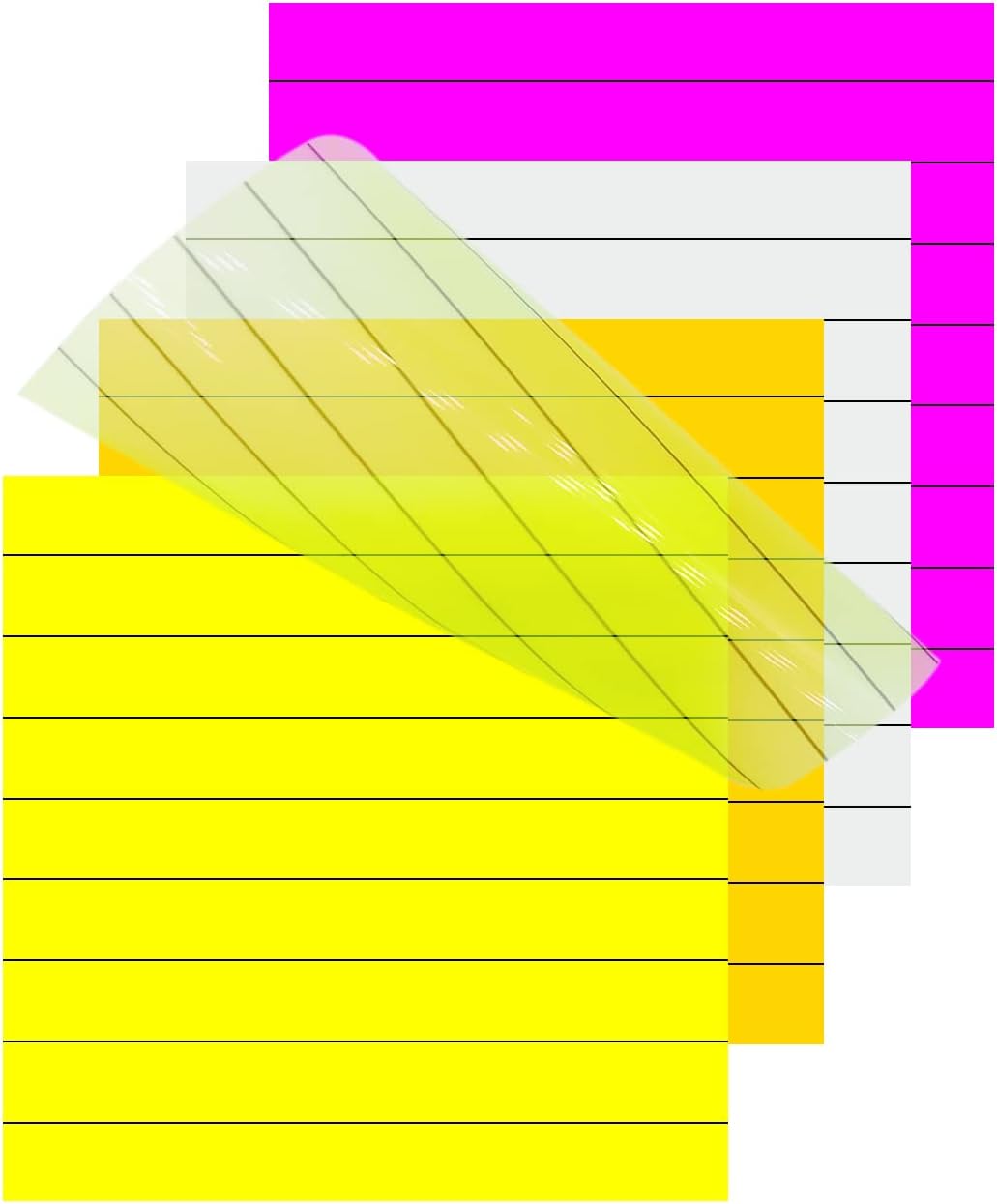 Amazon.com : ABINLIN Lined Transparent Sticky Notes Pastel 200 Sheets ...