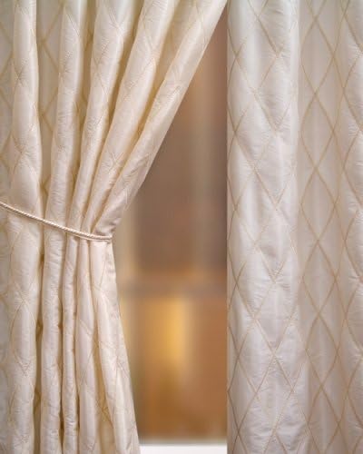 Amazon.com: Diamond Faux Silk Drapery Panel, 84" L, Cream : Home & Kitchen