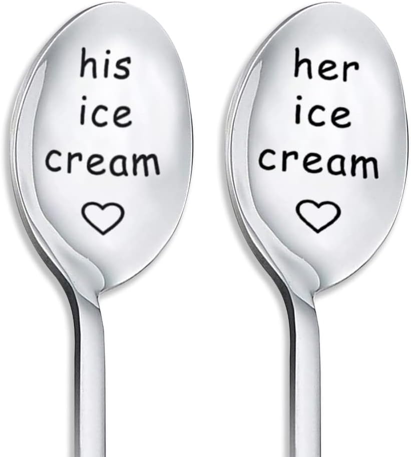 Amazon.com: His and Hers Ice Cream Spoons Gifts for Couples Valentines ...