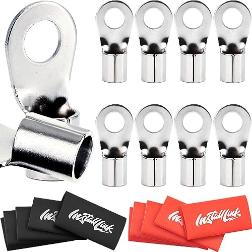 Snapklik.com : 4 AWG Gauge Crimp Ring Terminals