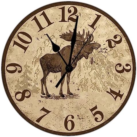 Amazon.com: Moose Clock Personalized Rustic Moose Wall Clock Country ...