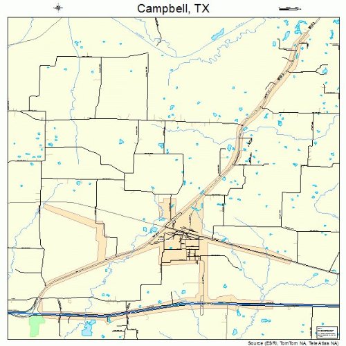 Amazon.com: Large Street & Road Map of Campbell, Texas TX - Printed ...