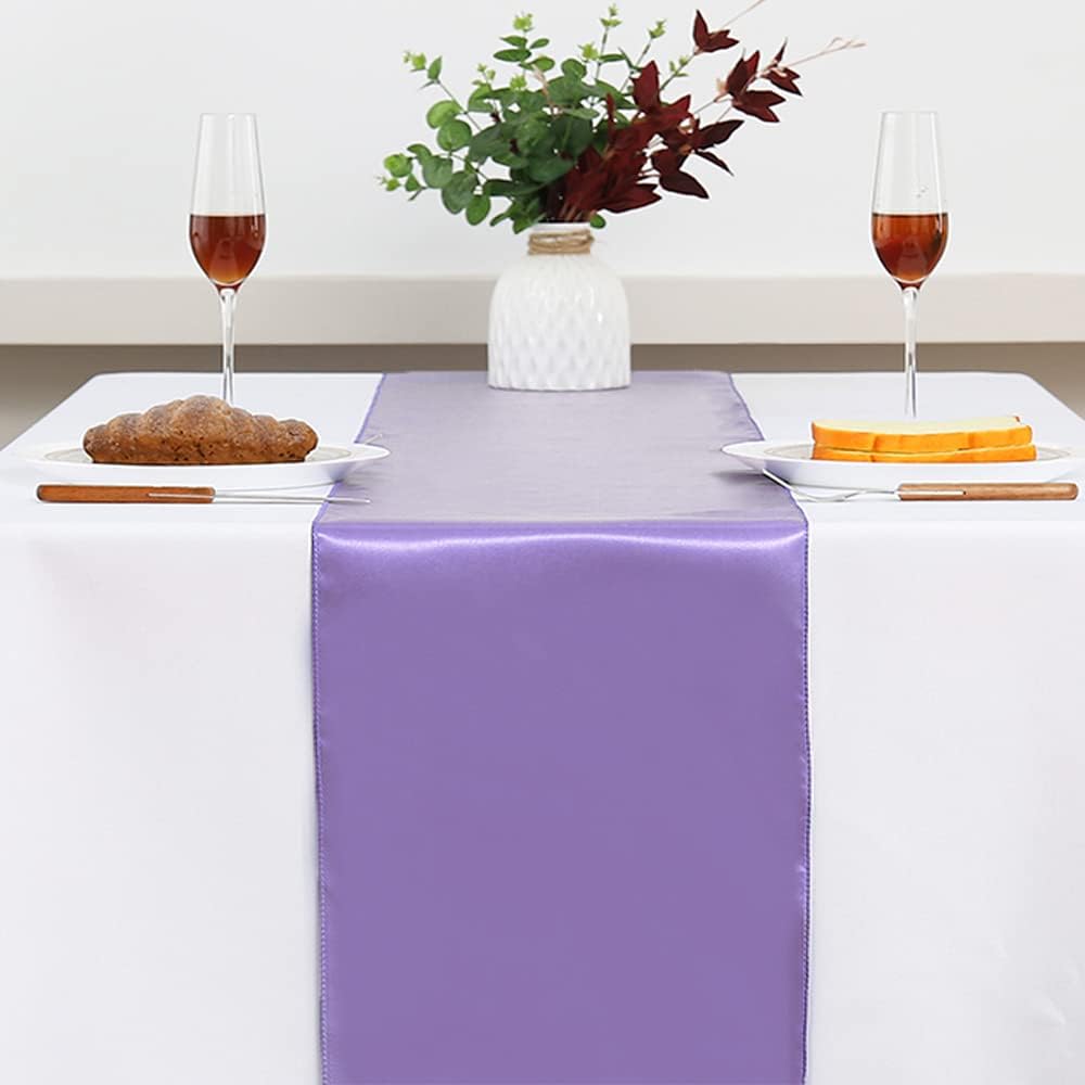 Amazon.com: 10 Pack Satin Lavender Table Runners, Table Runners 12 x ...