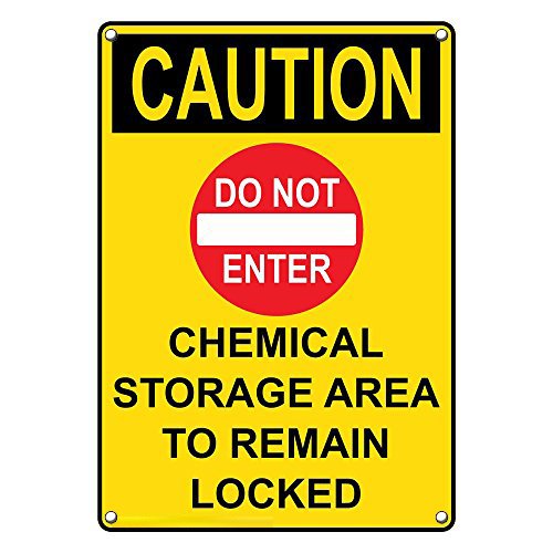 Weatherproof Plastic Vertical OSHA Caution Chemical Storage Area to ...