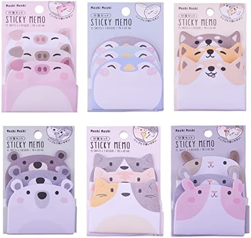 Fuguan 32 Packs Cute Animal Sticky Notes, 8 Styles Self-Adhesive Pads ...