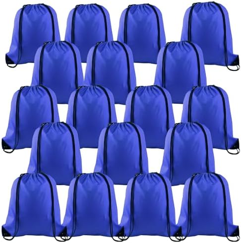 Amazon.com | KUUQA 20Pcs Drawstring Backpack Bag Bulk Blue Drawstring ...