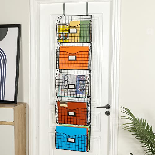 Snapklik.com : 5-Tier Over The Door File Organizer, Stackable Hanging ...